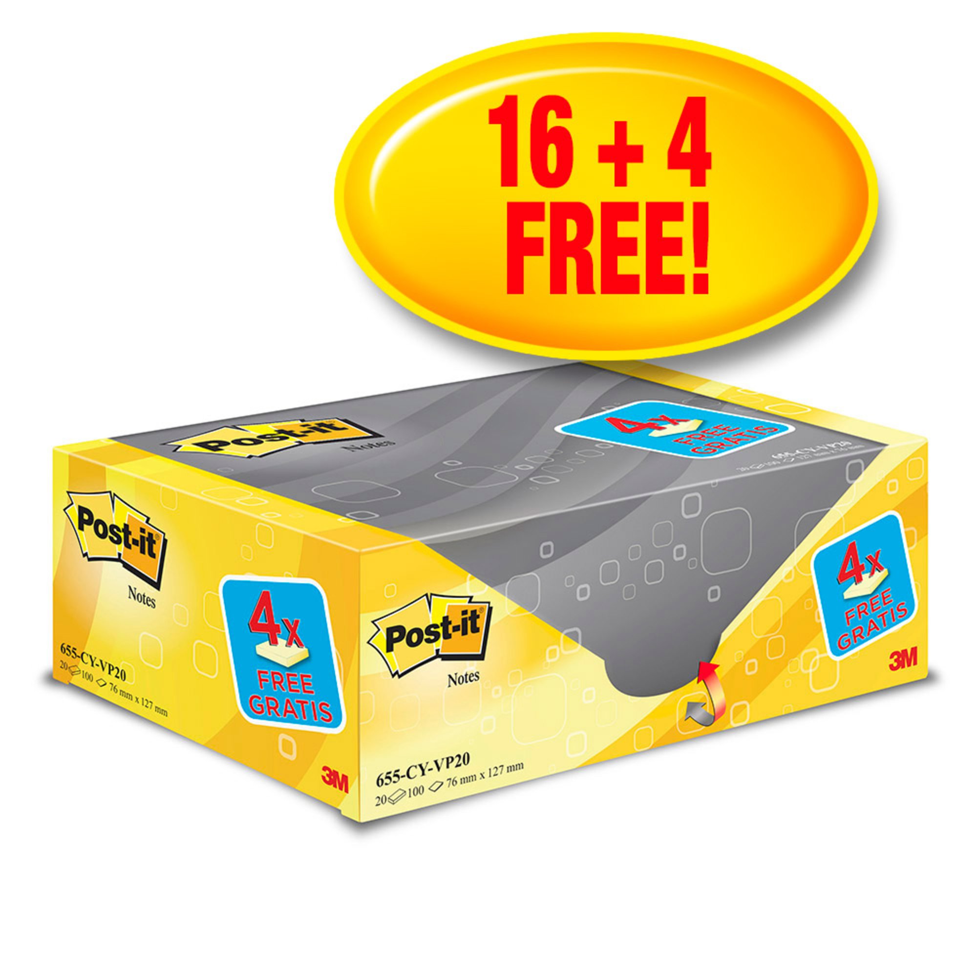 Post-it Notes Value Pack 76x127mm 100 Sheets Canary Yellow 7100172334