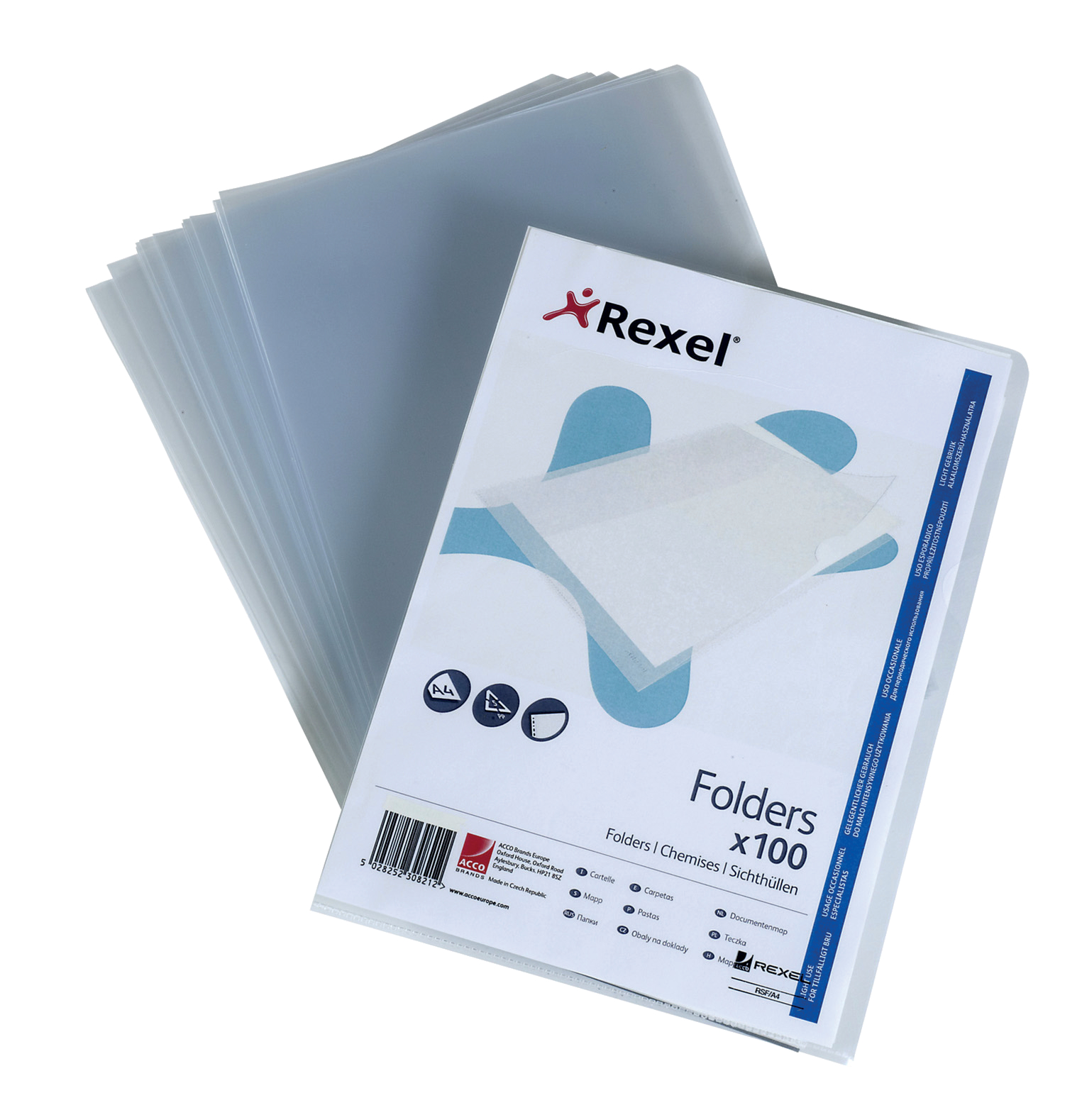 Rexel SuperFine Folders A4 Clear Pack 100 12175