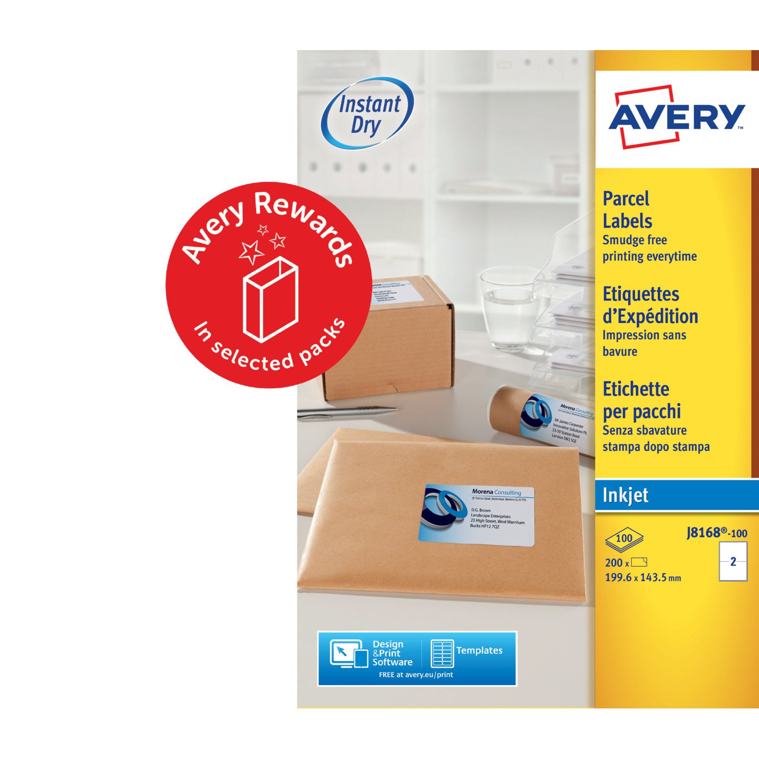 Avery Inkjet Address Label J8168-100 - 200x143.5mm - Pack of 200