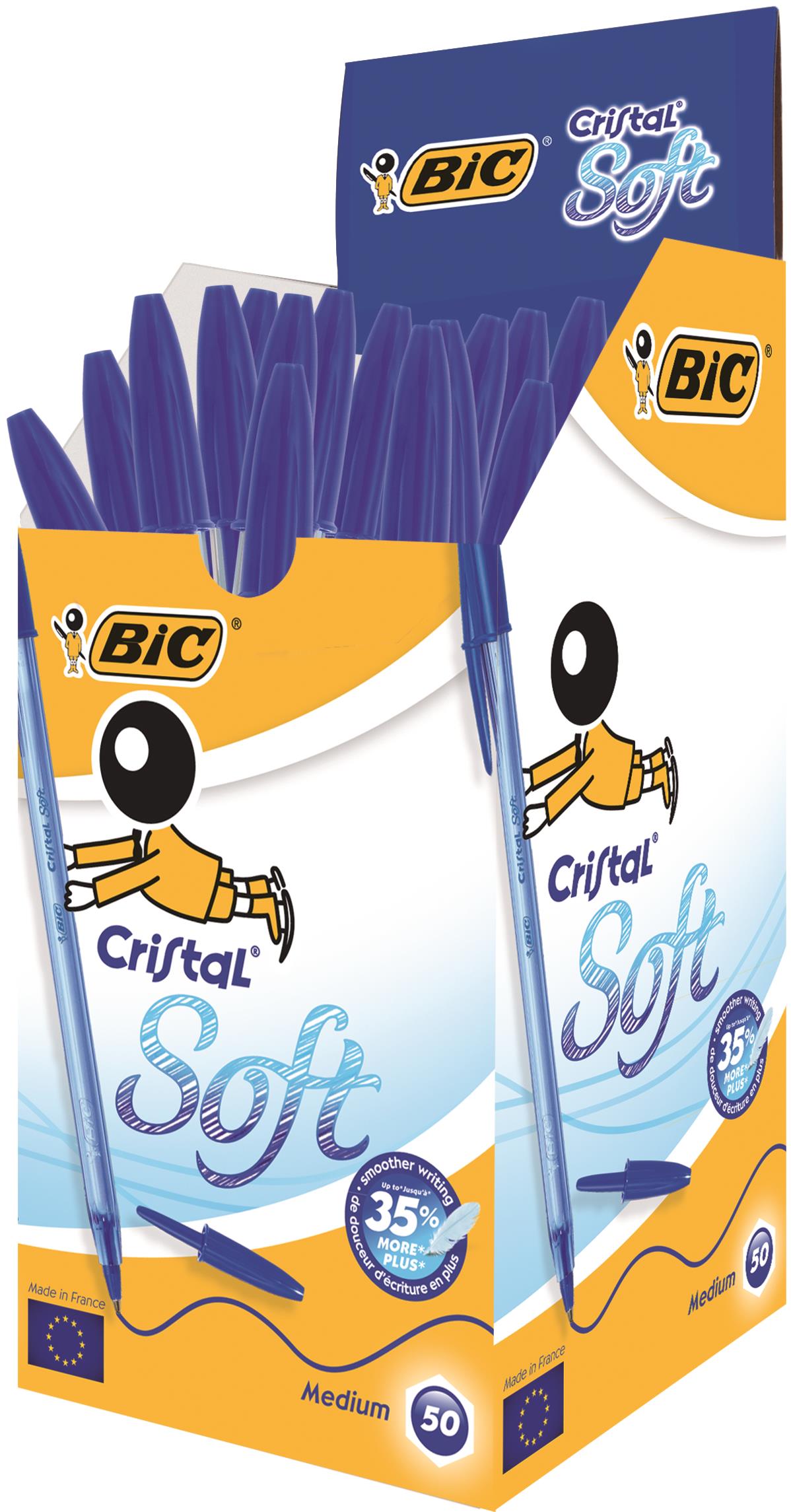 Bic Cristal Soft Ballpoint Pen 1.2mm Tip Blue (Pack 50) - MPN 951434