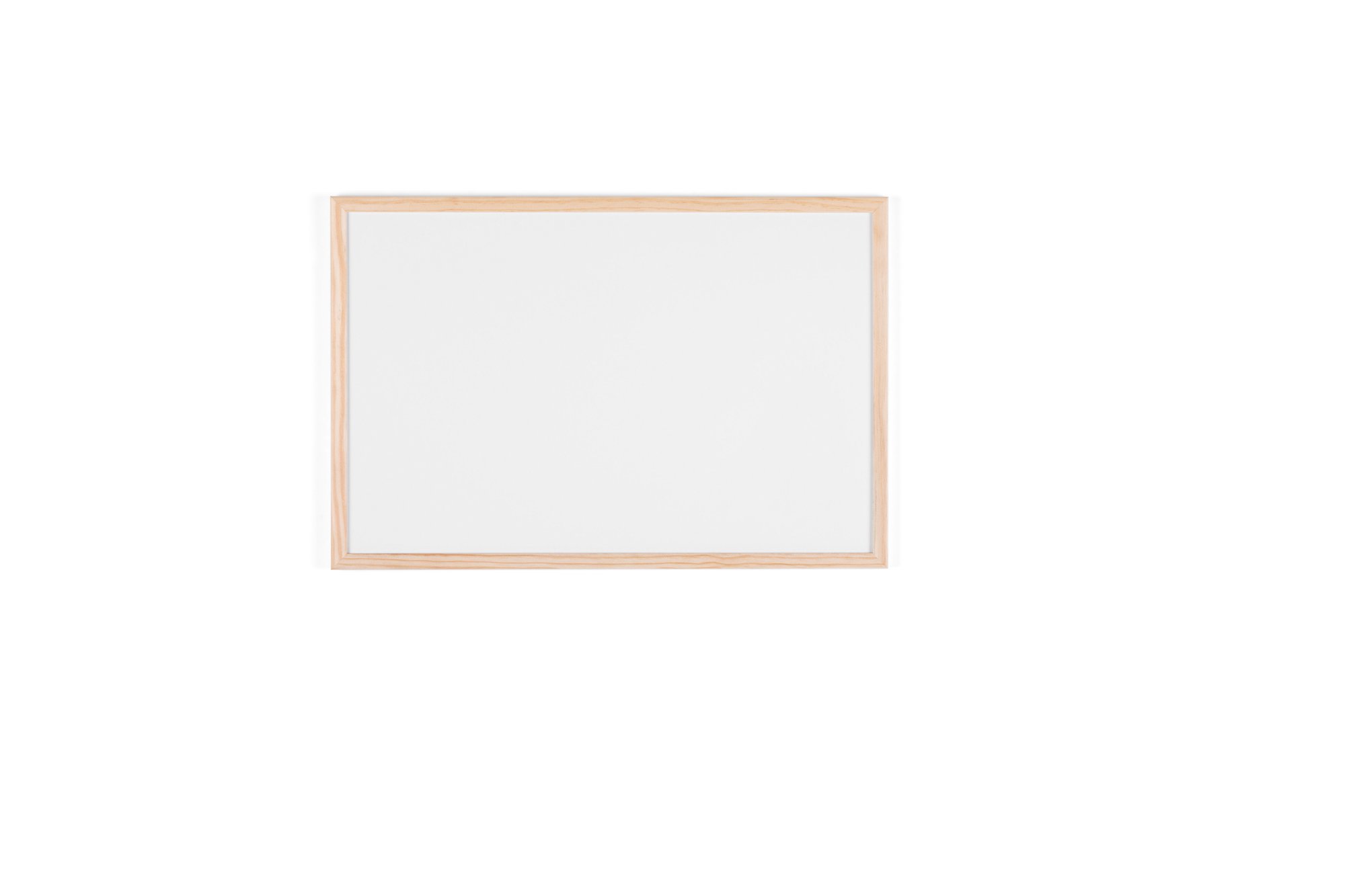 Bi-Office Non Magnetic Melamine Whiteboard Pine Wood Frame 600x400mm ...
