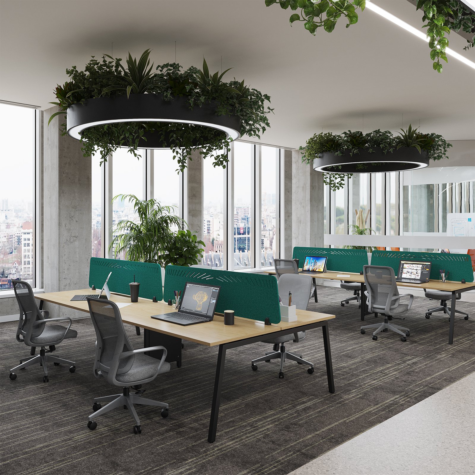 Connex Plus Angled Frame Triple Back to Back Desks