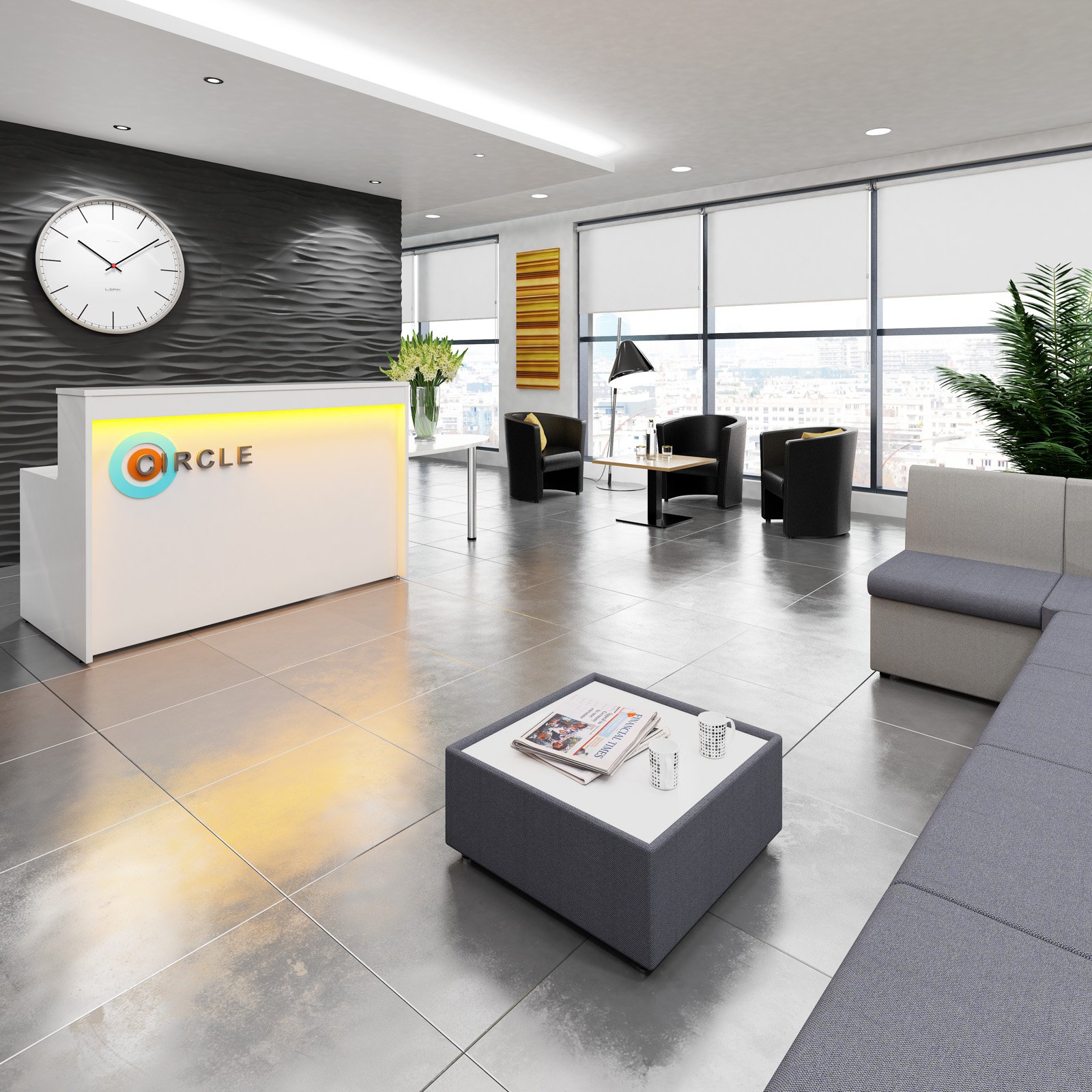 Welcome reception desk 1662mm wide - white