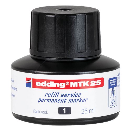 edding MTK 25 Bottled Refill Ink for Permanent Markers 25ml Black - 4 ...