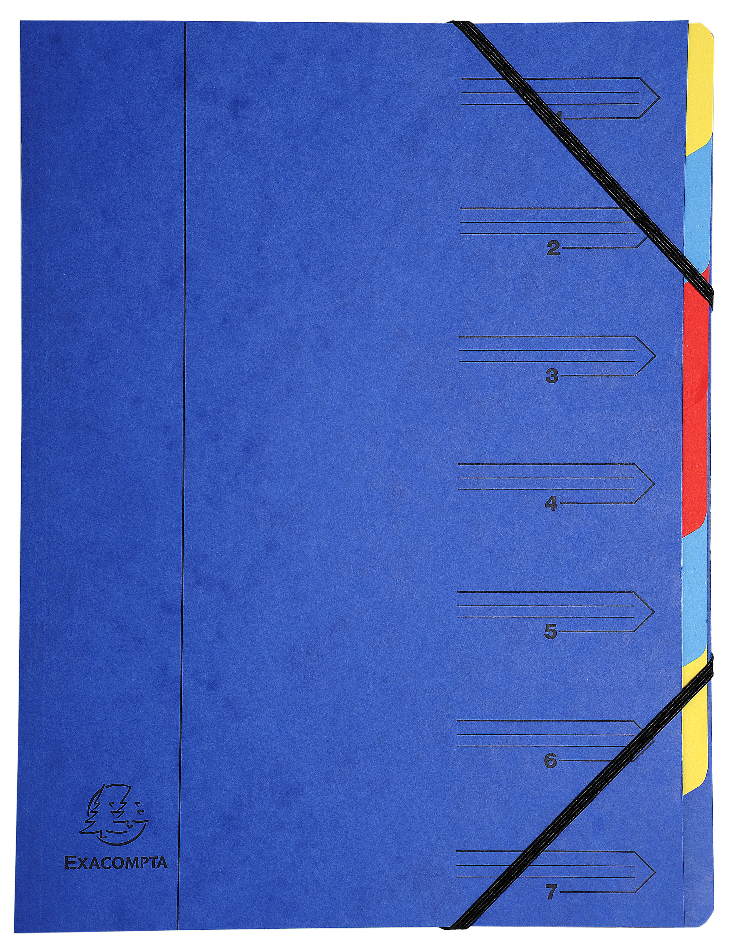 Exacompta Multipart File A4 7 Part 400gsm Blue - 54072E