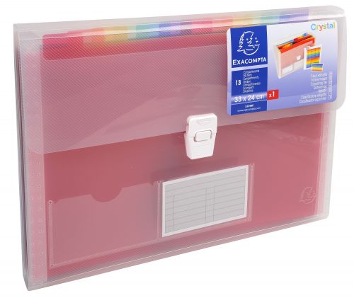 Exacompta Expanding File Polypropylene 330x250mm 13 Pocket Clear - 55298E