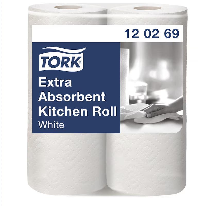 Tork Extra Absorbent Kitchen Roll 2-Ply White - 120269 (Pack of 24)