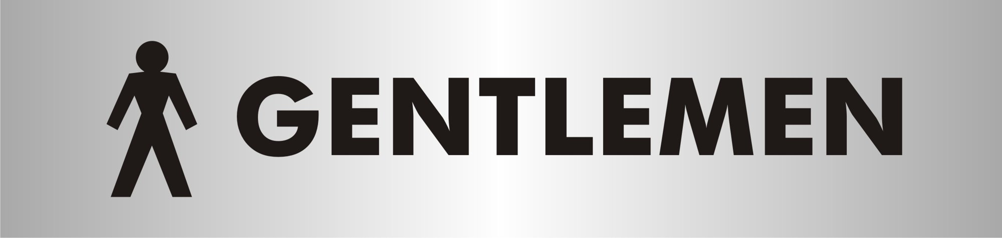 SECO GENTLEMEN Sign Brushed Aluminium Composite 190x45mm - BAC112