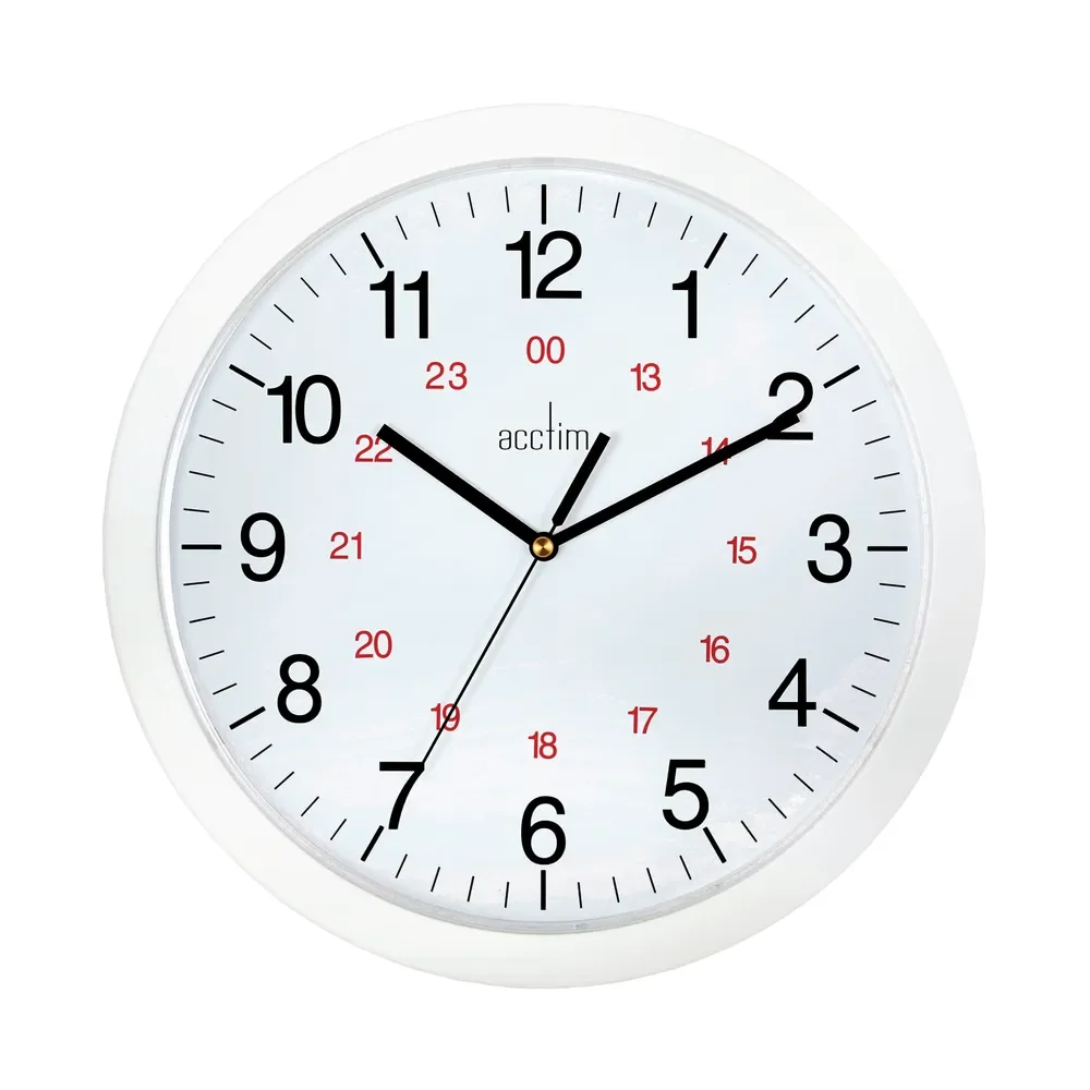 Acctim Metro Quartz Wall Clock 300mm White - MPN 21162