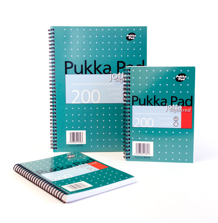 Pukka Pads Metallic Jotta Notepad A4 5mm Squared Green Pack of 3 - JM018SQ