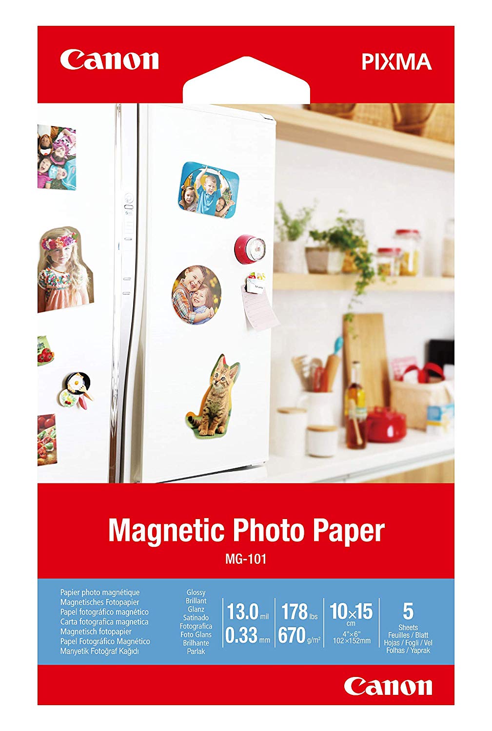 Canon MC-G01 White Magnetic Photo Paper 4x6 inch 5 Sheets - 3634C002