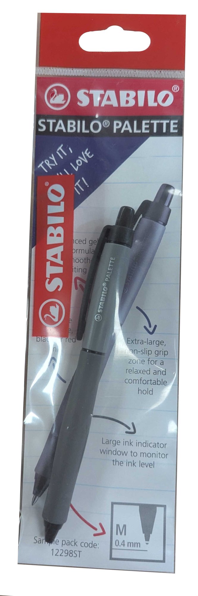 STABILO PALETTE Gel Rollerball 0.4mm Line Black (Pack 10) 268/46-01