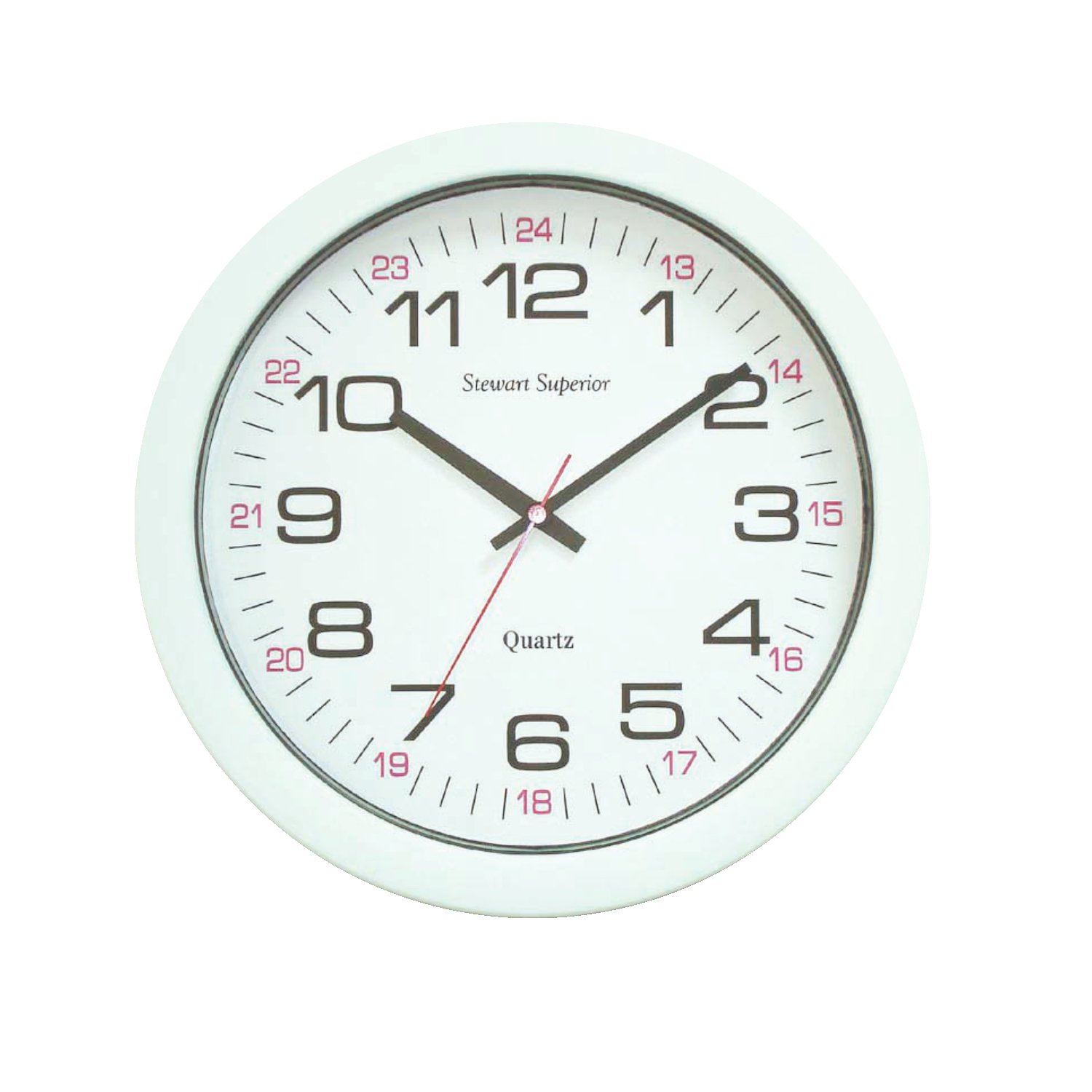 SECO Quartz 24 Hour Wall Clock 255mm Diameter White - MPN 777