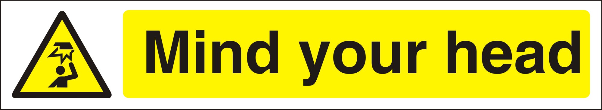 SECO Warning Safety Sign Mind Your Head Self Adhesive Vinyl W0186SAV300X50