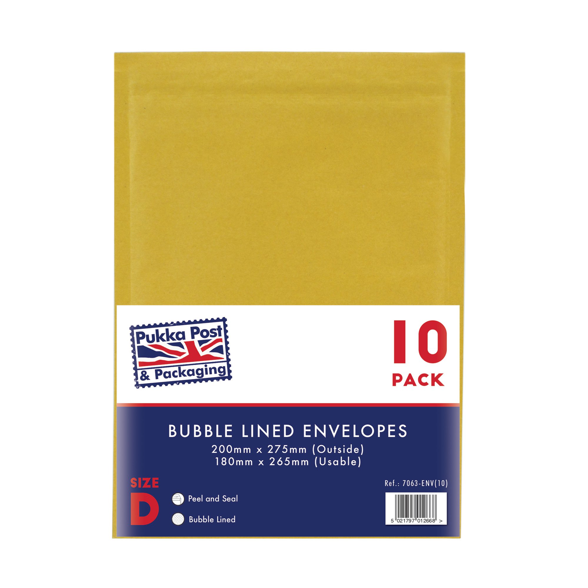 Pukka Post & Packaging Bubble Lined Envelopes Gold Peel and Seal 7063 ...