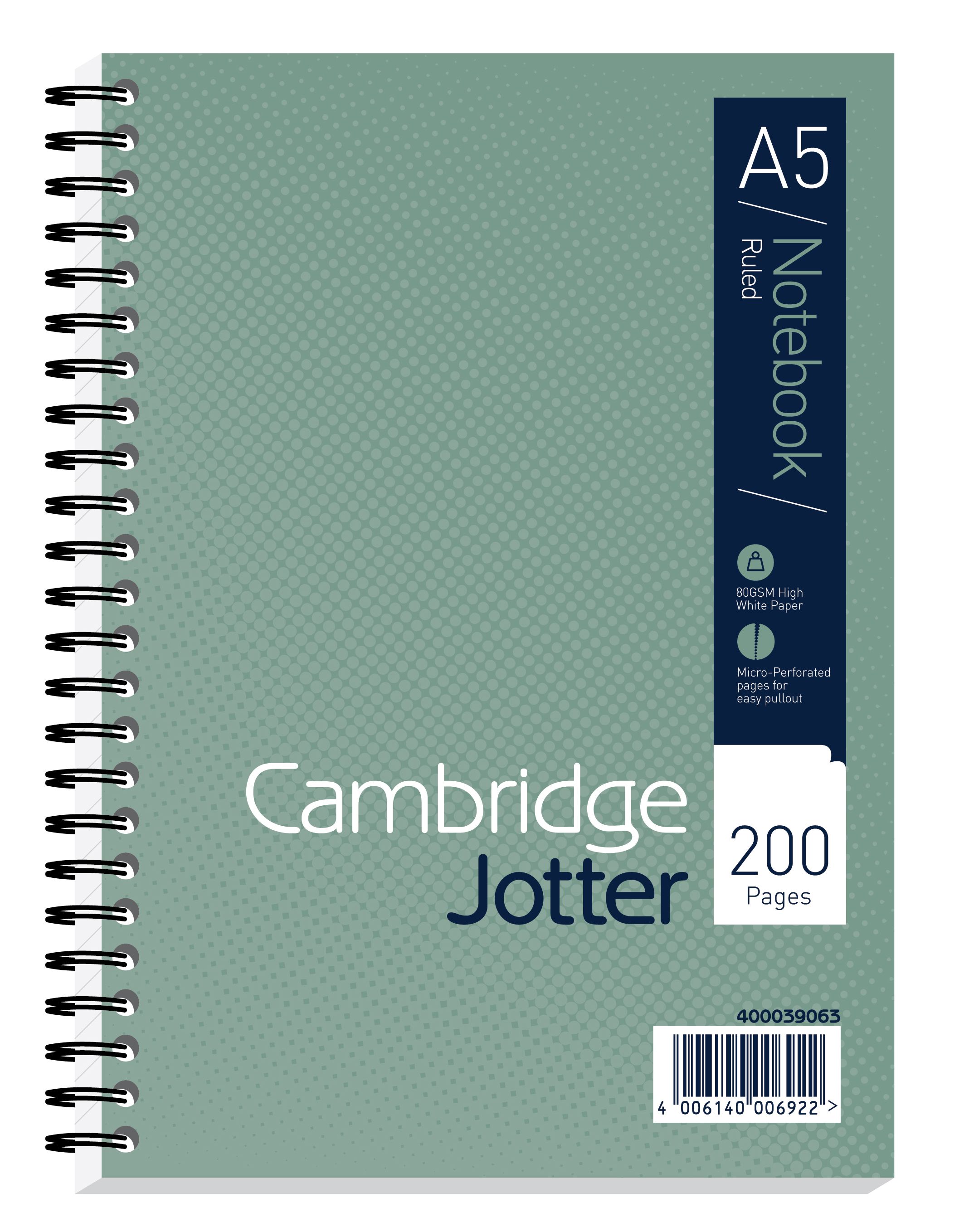 Cambridge Jotter A5 Wirebound Notebook 400039063 - Pack of 3 Metallic Green