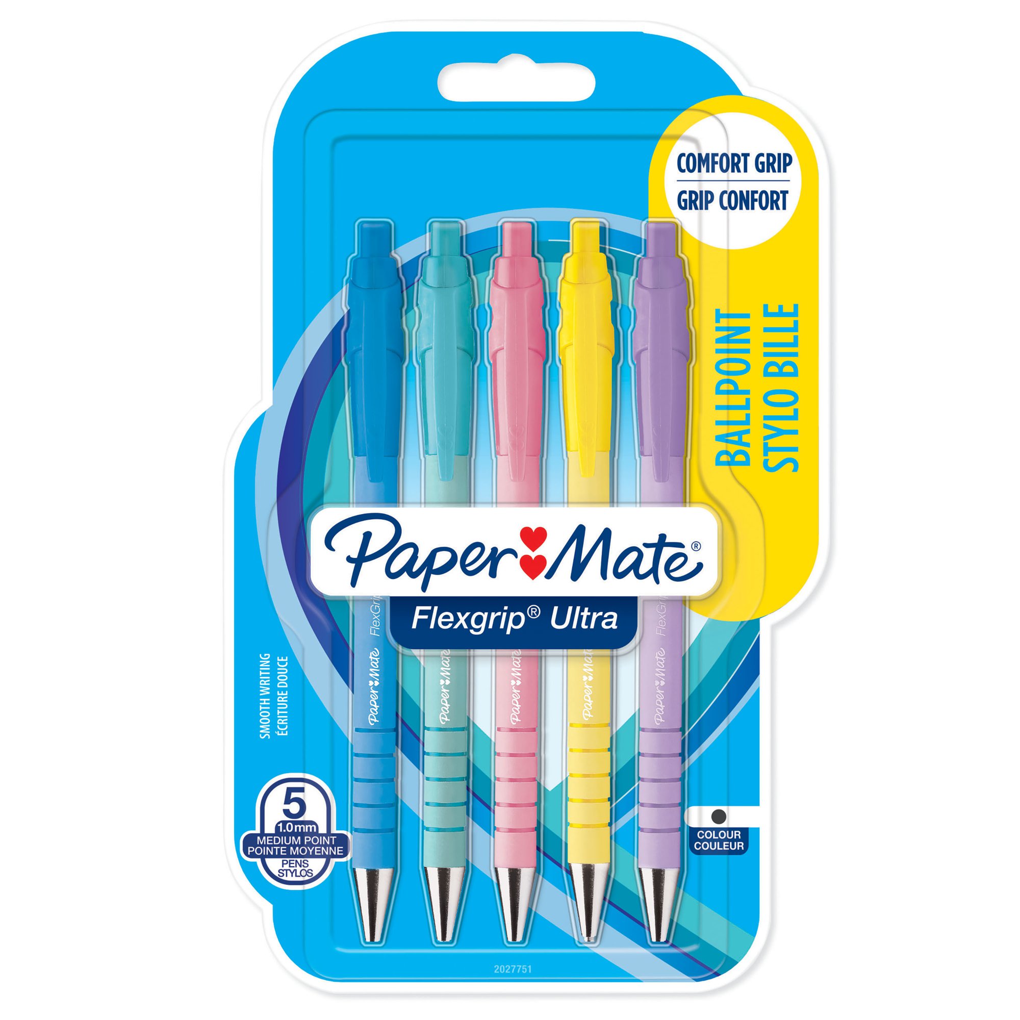 Paper Mate FlexGrip Ultra Black Ballpoint Pens 1.0mm Tip (Pack 5) 2152934