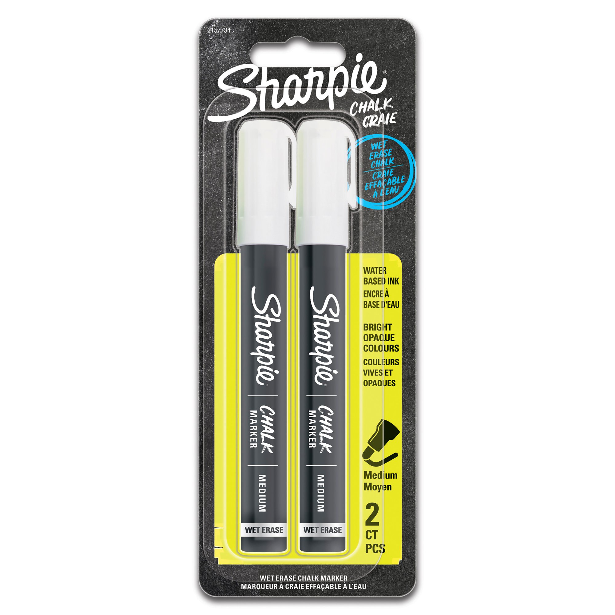 Sharpie Chalk Markers Wet Erase Pens White (Pack 2) 2157734