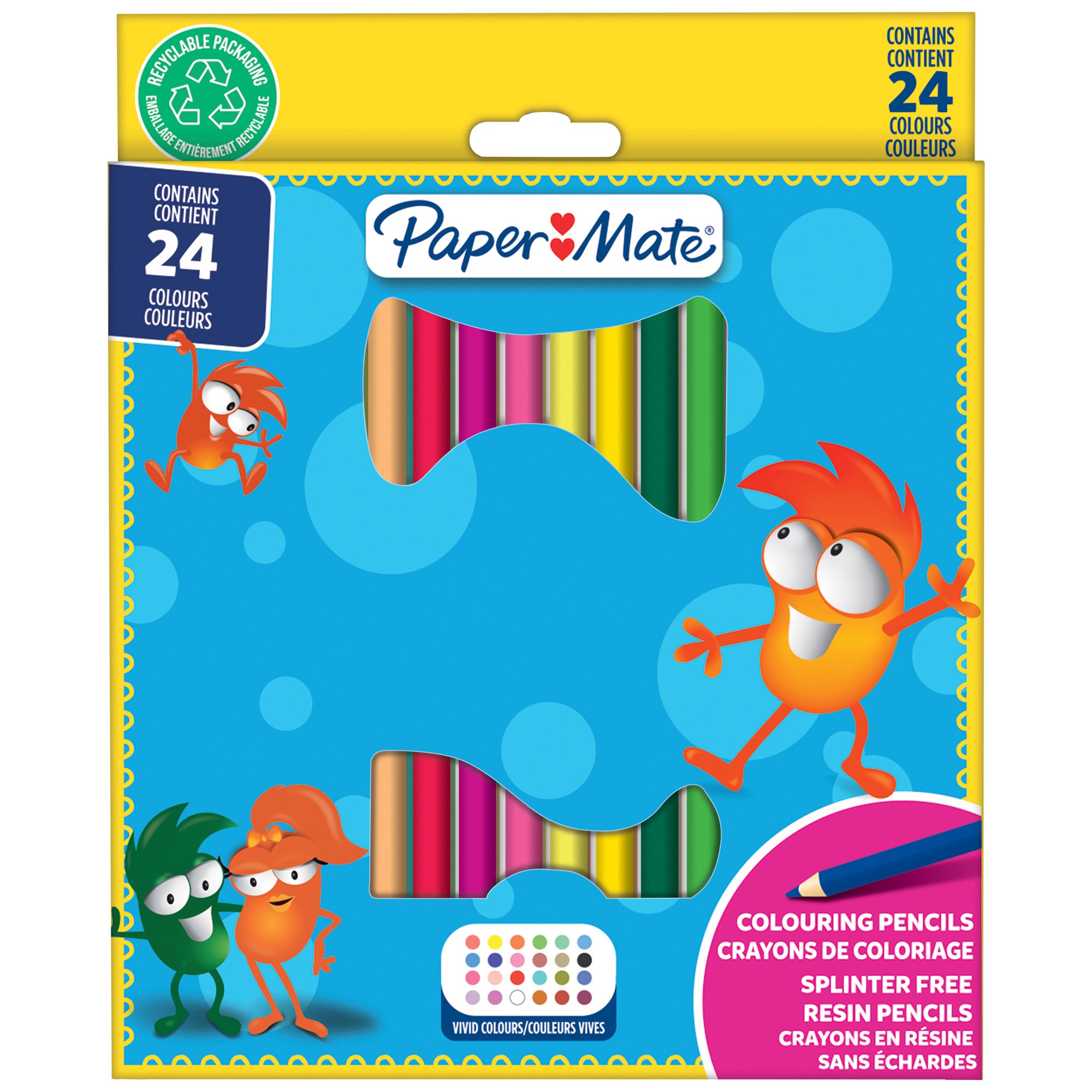 Paper Mate Childrens Colouring Pencils 2166489 - Assorted Colours (Pack 24)