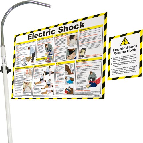 Electric Shock Rescue Hook with Poster and Sign - Q6011